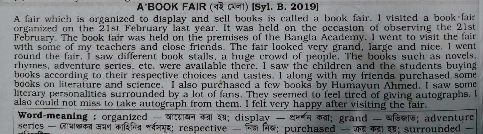 A Book Fair Paragraph for Class 6, 7, 8, SSC, HSC (5 Sample)