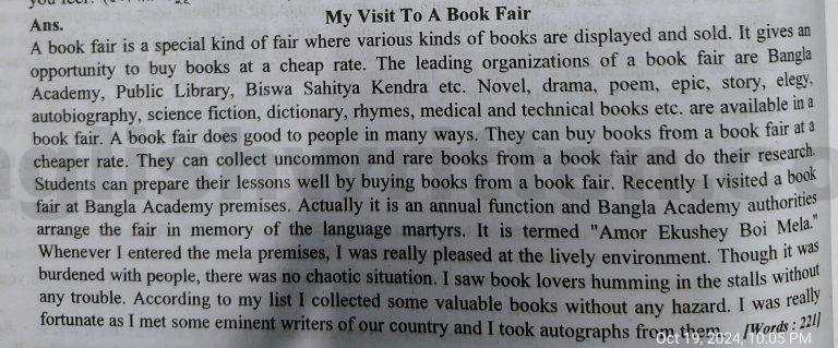 A Book Fair Paragraph for Class 6, 7, 8, SSC, HSC (5 Sample)
